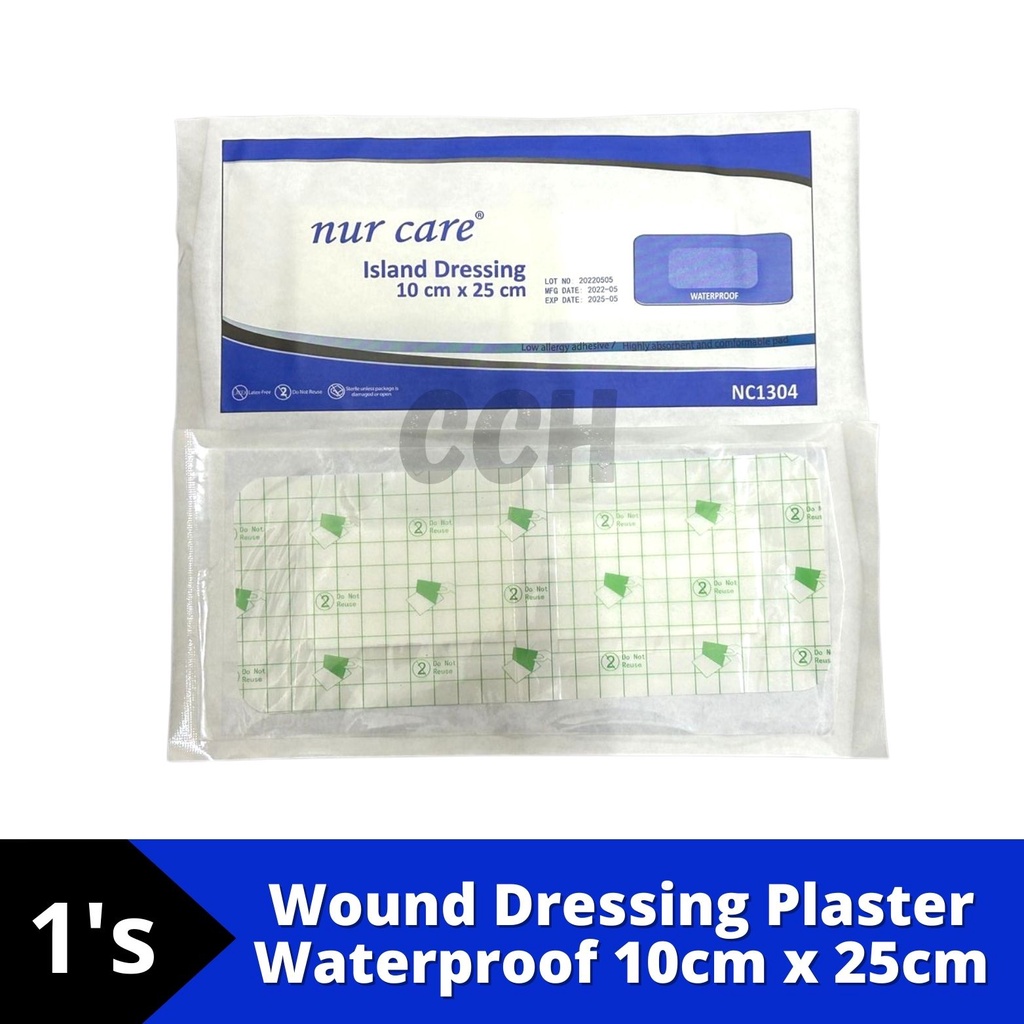 Wound Dressing Plaster Waterproof 10cm x 25cm (Plaster Luka) | Shopee ...