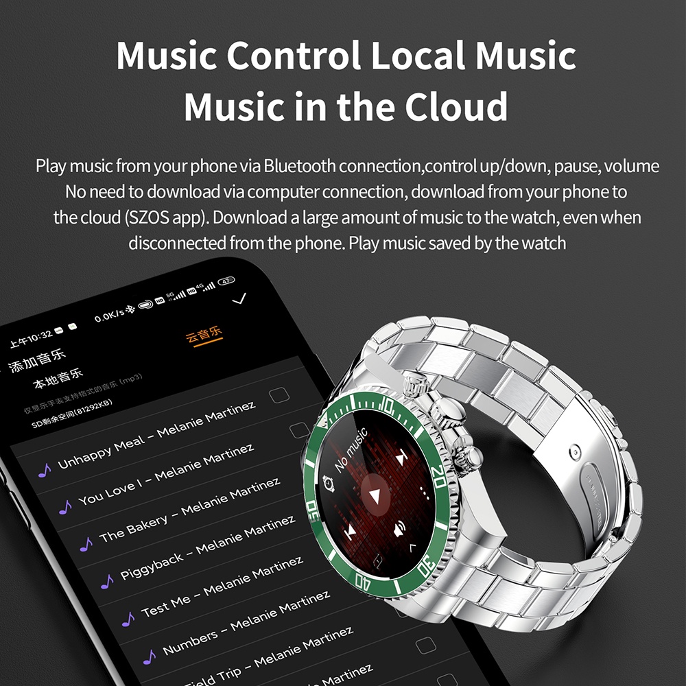 AW12 Pro Smart Watch Green water ghost Waterproof IP68 Fitness Tracker ...