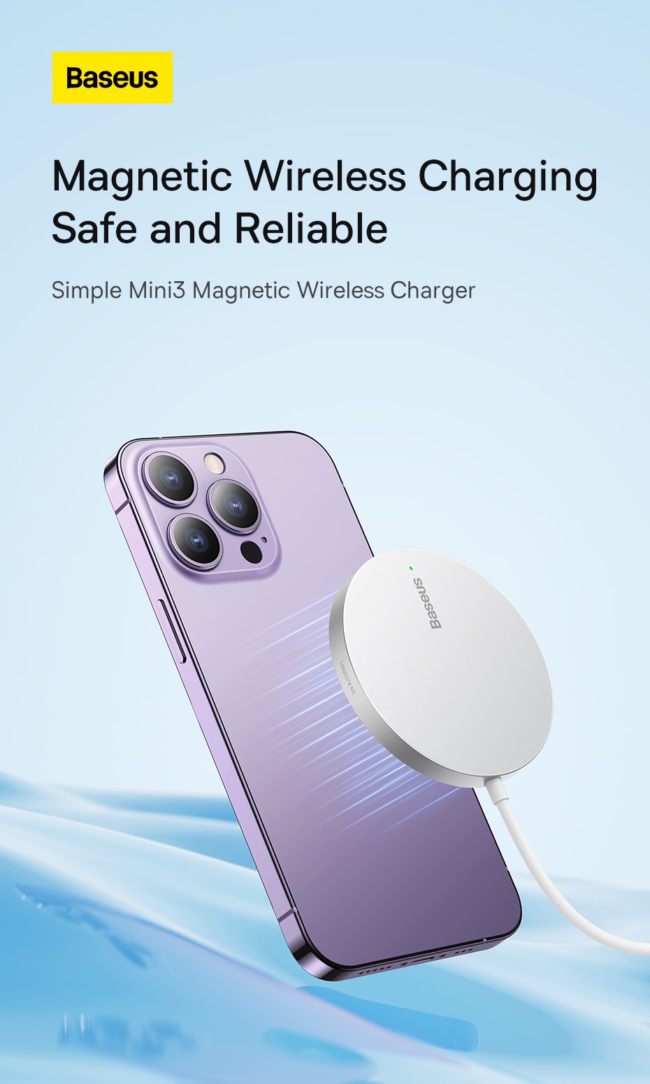 Baseus 15/7.5W Magnetic Wireless Charger for iPhone 14 13 12 Samsung ...