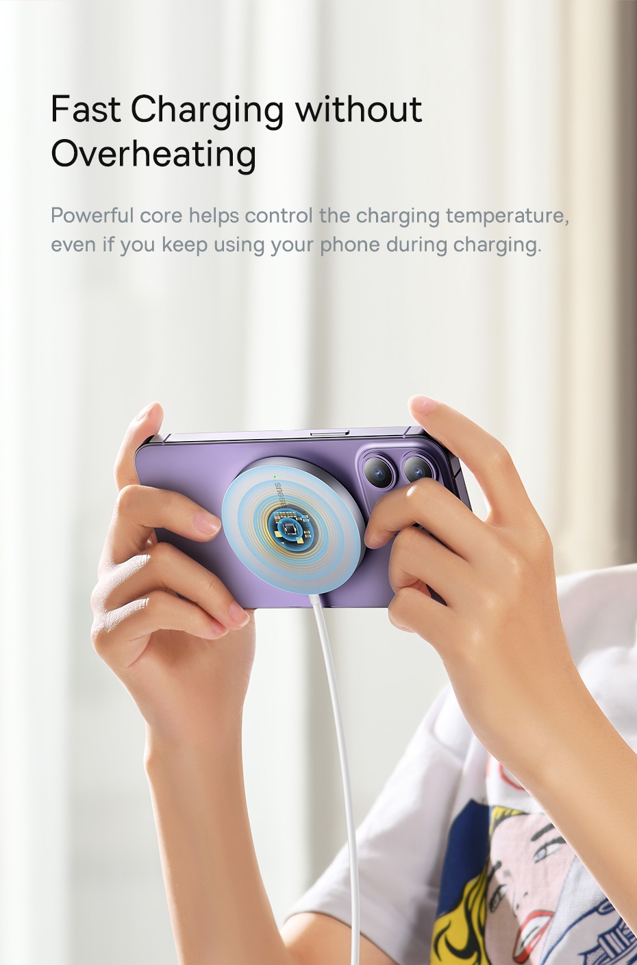 Baseus 15/7.5W Magnetic Wireless Charger for iPhone 14 13 12 Samsung ...