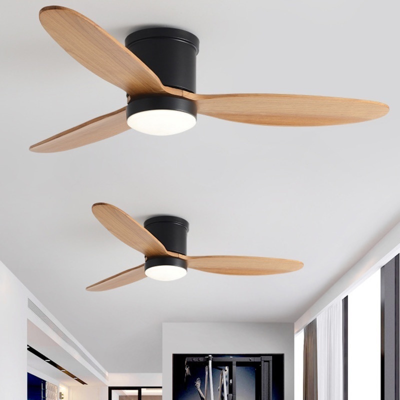 Ceiling Fan With Light New 52 Inch Solid Wood Ceiling Fan Light Living ...