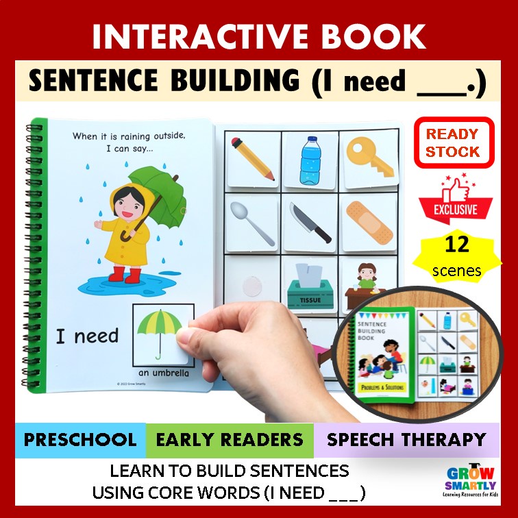 SENTENCE BUILDING Interactive Book Busy Book Quiet Book English Story ...