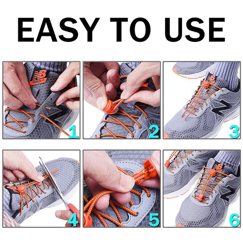 1 Pair No Tie Elastic Shoelaces 23 Colors Stretch Lock Lazy Laces For ...