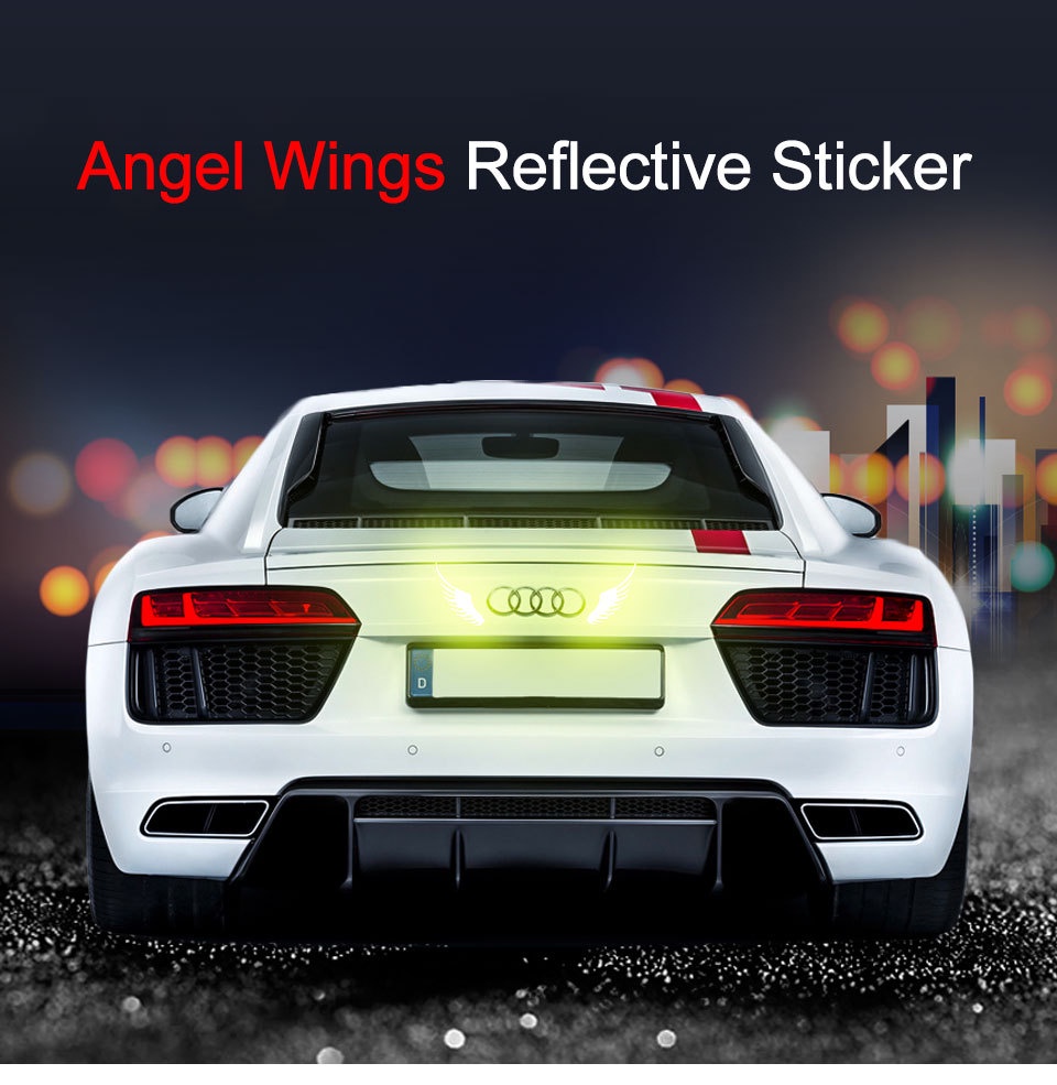 Car Reflective Stickers Angel Wings Decals High Intensity Night ...
