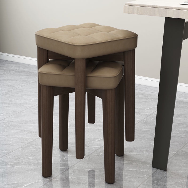 Solid Wooden Stool Dressing Table Makeup Stool Dining Storage Stool ...