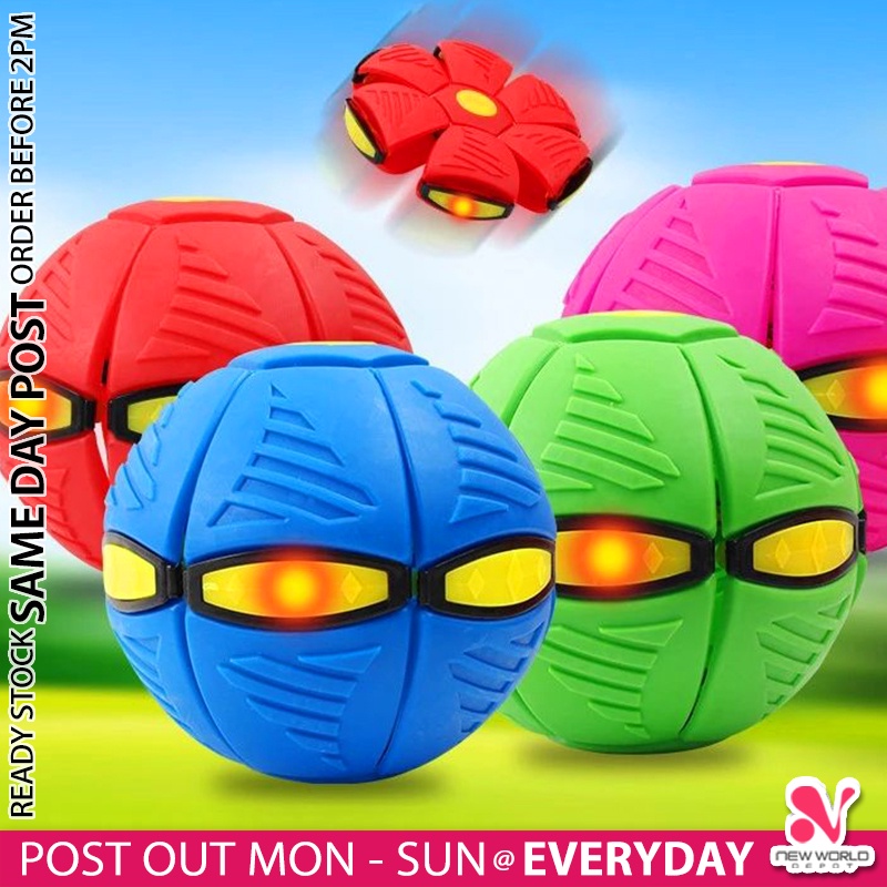 INSTANT TRANSFORM 》LED Magic UFO Flying Saucer Ball Transforming Disc ...