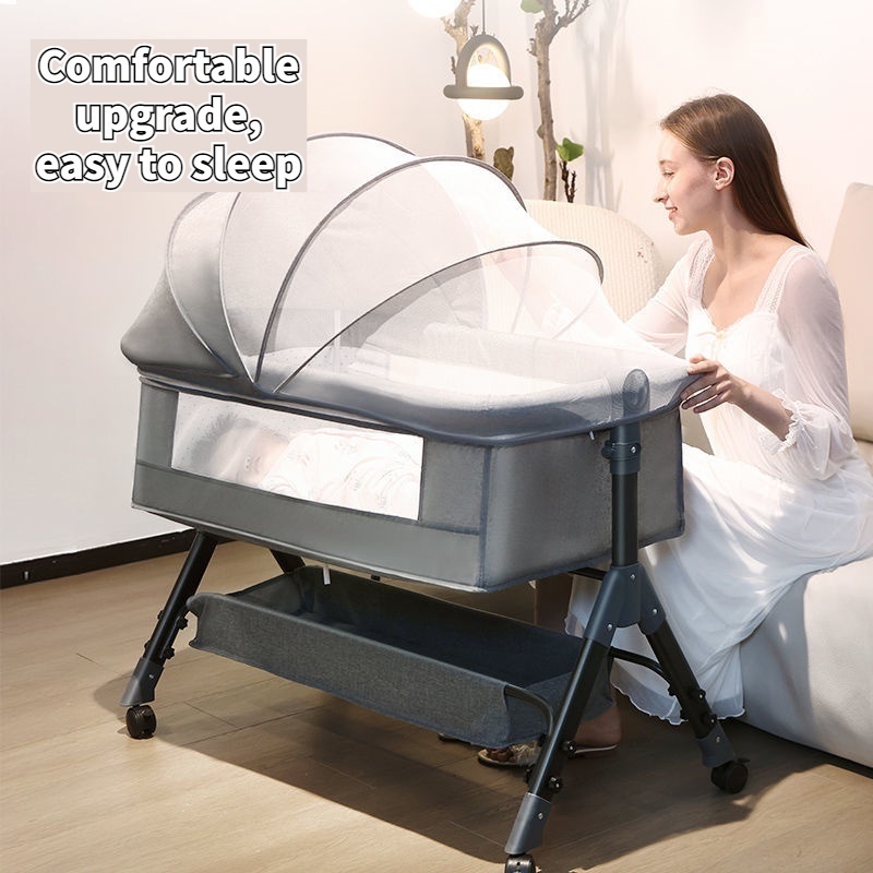 Theshy Movable Folding Baby Crib Baby Multi-function Nursing Bed ...