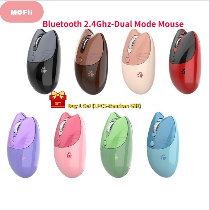 MOFII Bluetooth Wireless Mouse Mute Mouse Silent Dual Mode Mouse 2.4Ghz ...