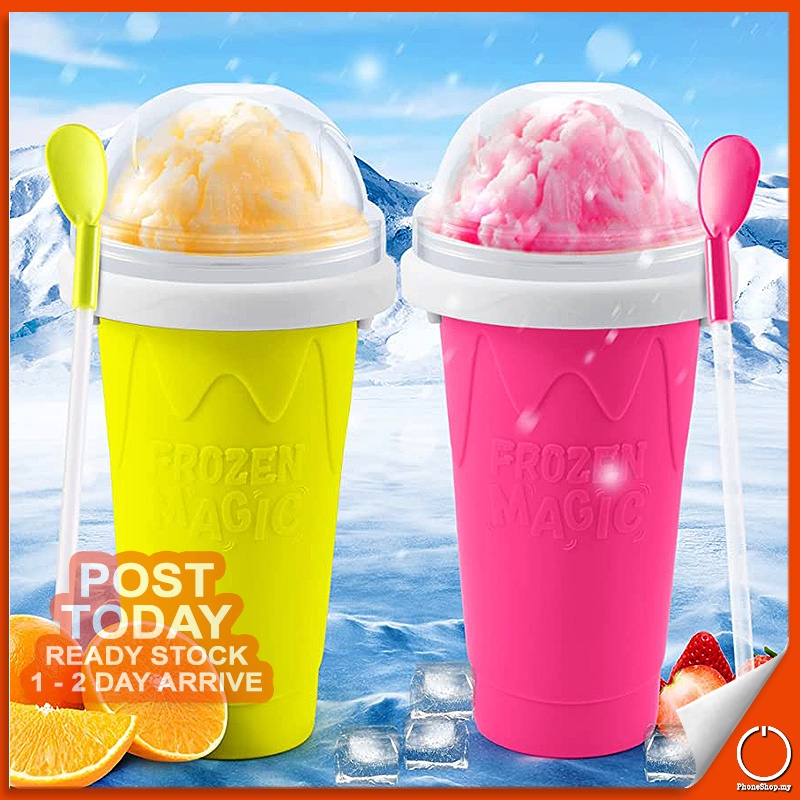 INSTANT FROZEN Portable DIY Magic Slushies Maker Cup Silicone Slushy ...