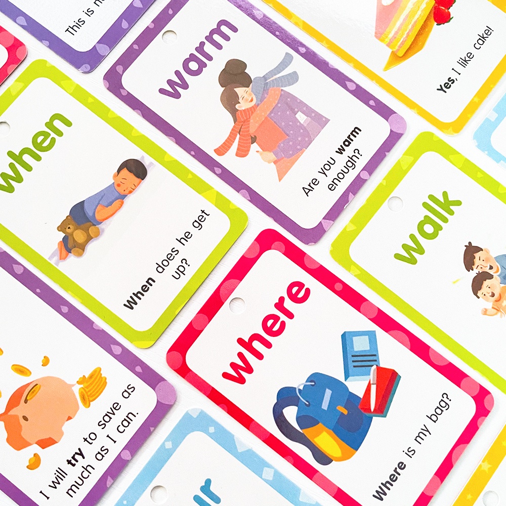 220 Cards Sight Words Flashcards with Pictures&Sentences 5 Levels High ...