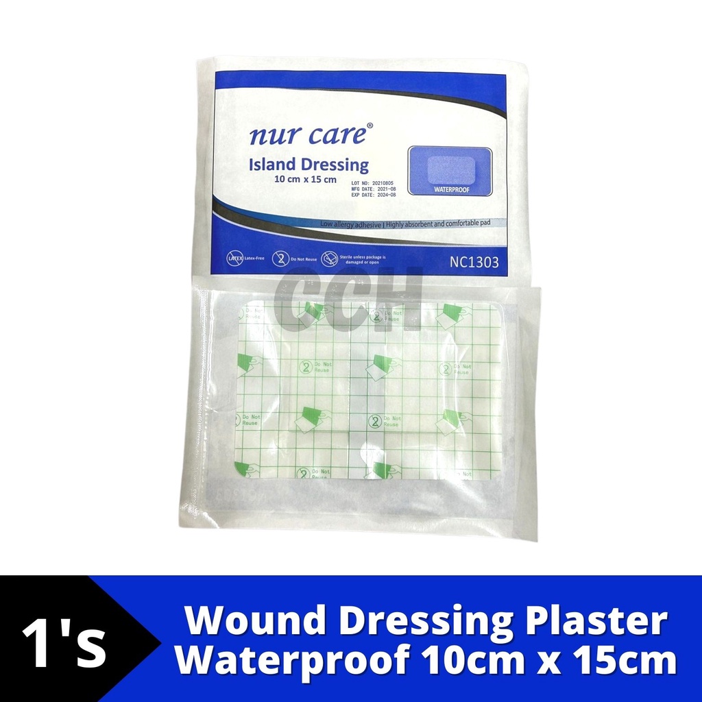 Wound Dressing Plaster Waterproof 10cm x 15cm (Plaster Luka) | Shopee ...