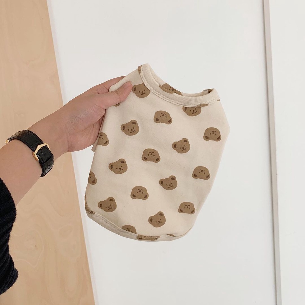 Puppy Cute Cartoon Squirrel Print Vest T-Shirt Round Neck Cat Teddy ...