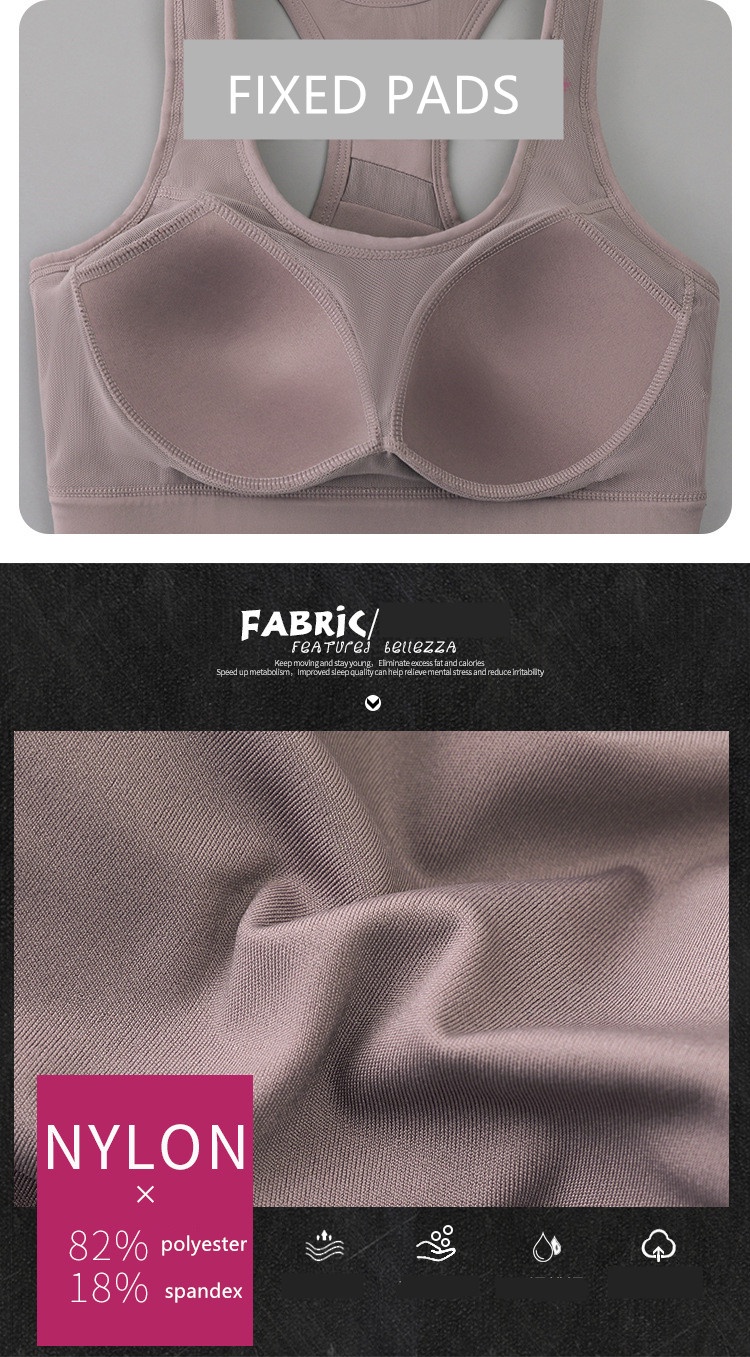 Thin One-pad integrated Bra Shock-proof Sports Bra Beauty-back ...