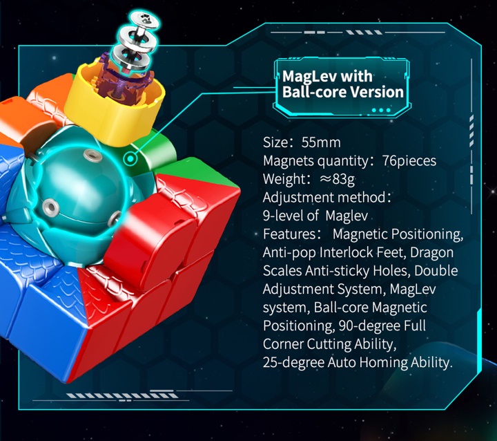 Moyu YS3M Huameng 3X3 Soul Of Racing Magnetic Magic Speed Cube ...