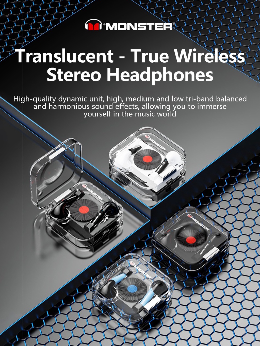 Monster XKT01 Bluetooth Earphone Gaming Earphone Surround Sound Fast ...