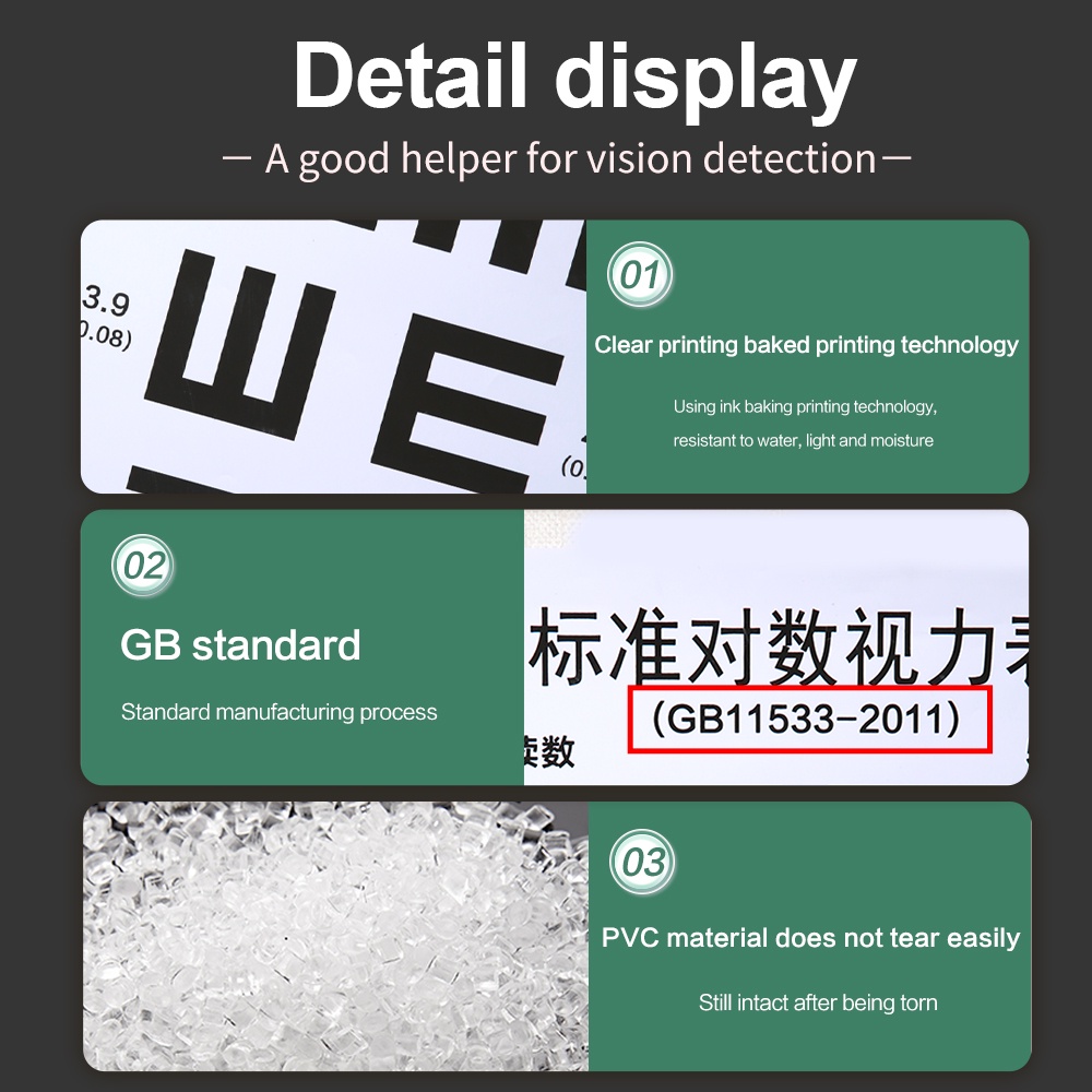 Cofoe Waterproof PVC Eye Chart E Type Farsighted Table Eye Logarithmic ...