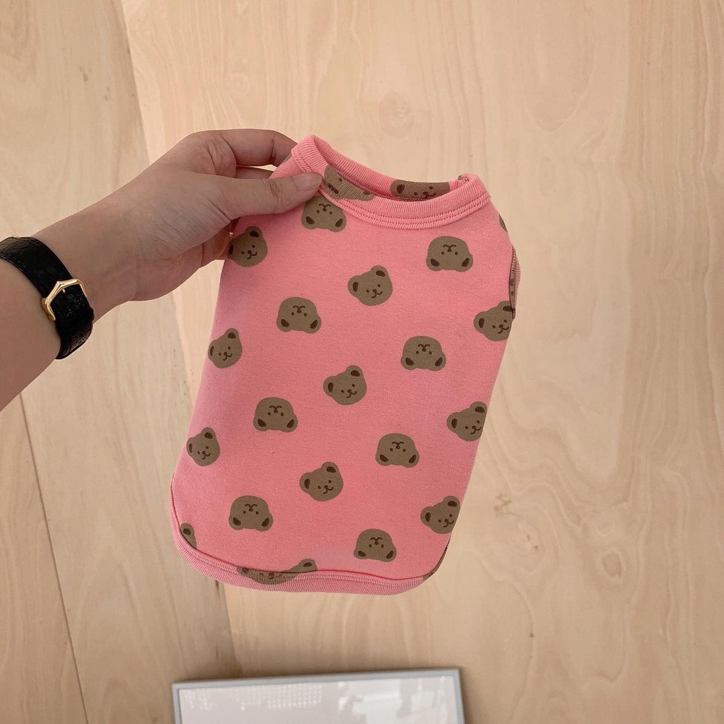 Puppy Cute Cartoon Squirrel Print Vest T-Shirt Round Neck Cat Teddy ...