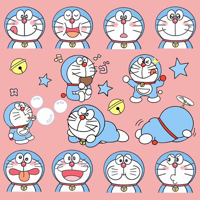 Cartoon Cute Doraemon Laptop Sticker Blue Fatty Suitcase ipad Water Cup ...