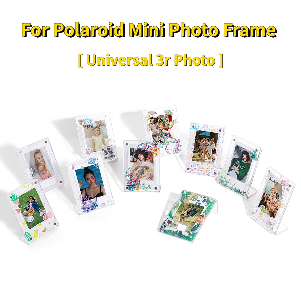 Mini Photo Frame Universal 3-inch L-Shaped Magnetic Photo Frame Acrylic ...