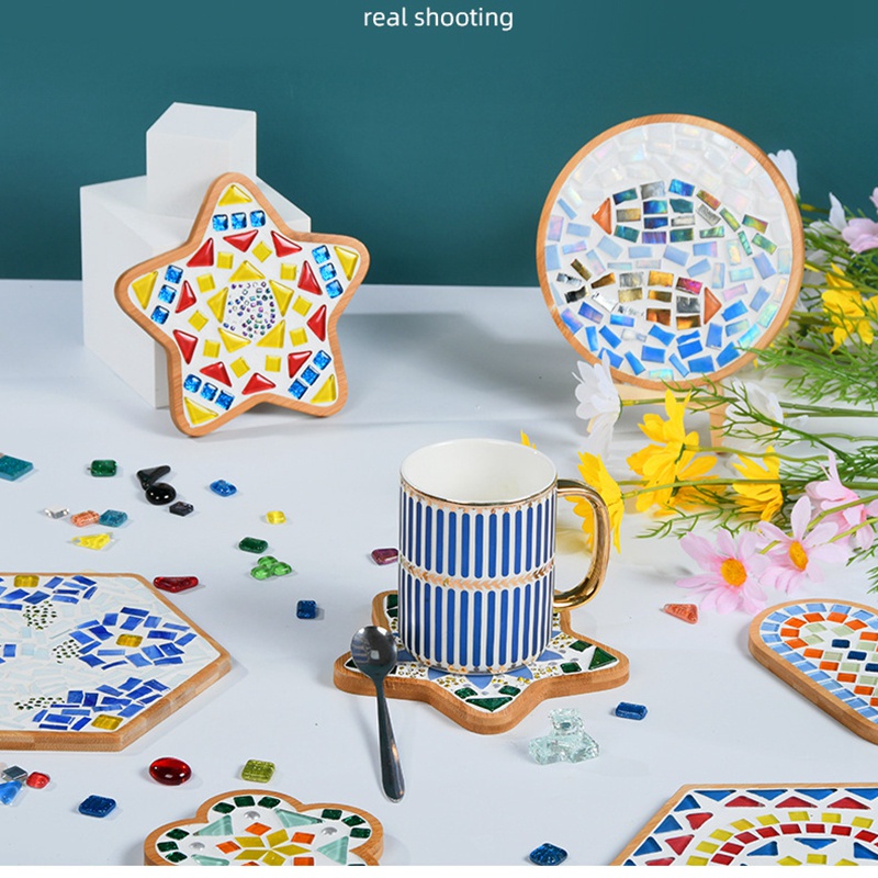 【Ready Stock】DIY Handmade Coasters Mosaic coaster Pot mat DIY creative ...