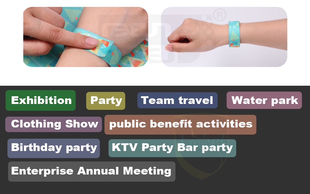100pcs disposabel wristband paper events wrist hand sticker swimming ...