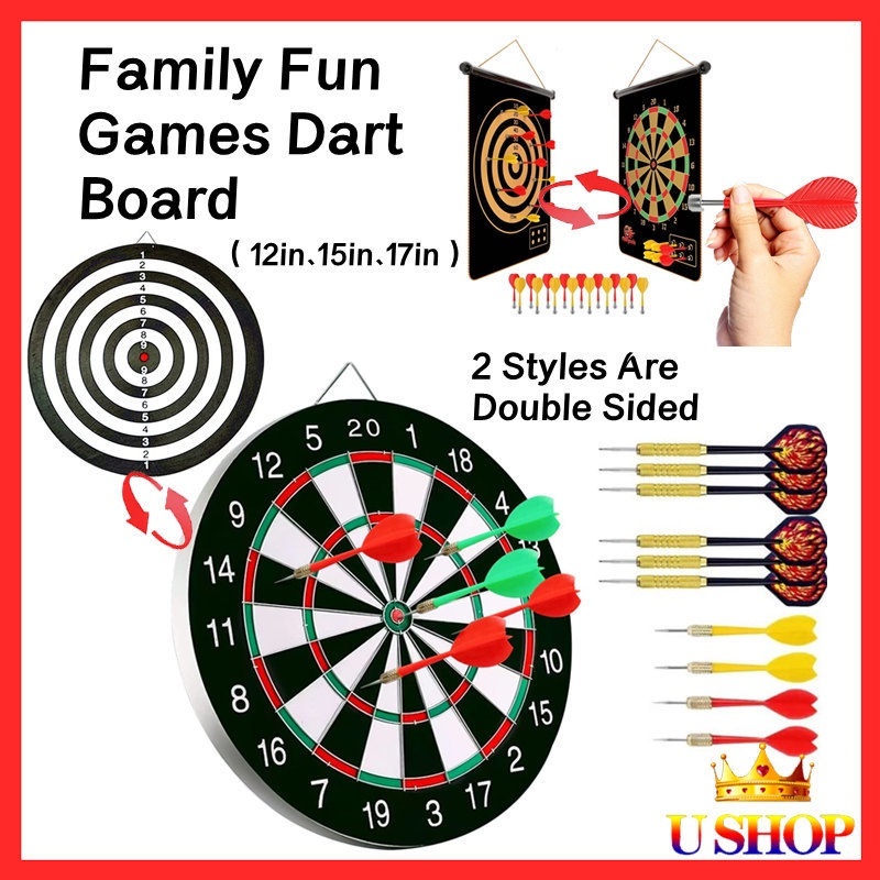 Dartboard Game Magnetic DartDual Sides Available 17 Inch Home Office ...