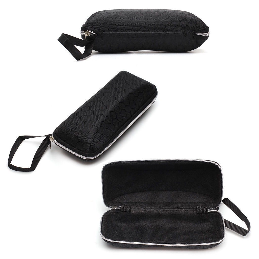 Black Glasses Case Zipper Spectacle Hardcase Sunglasses Protective Box ...