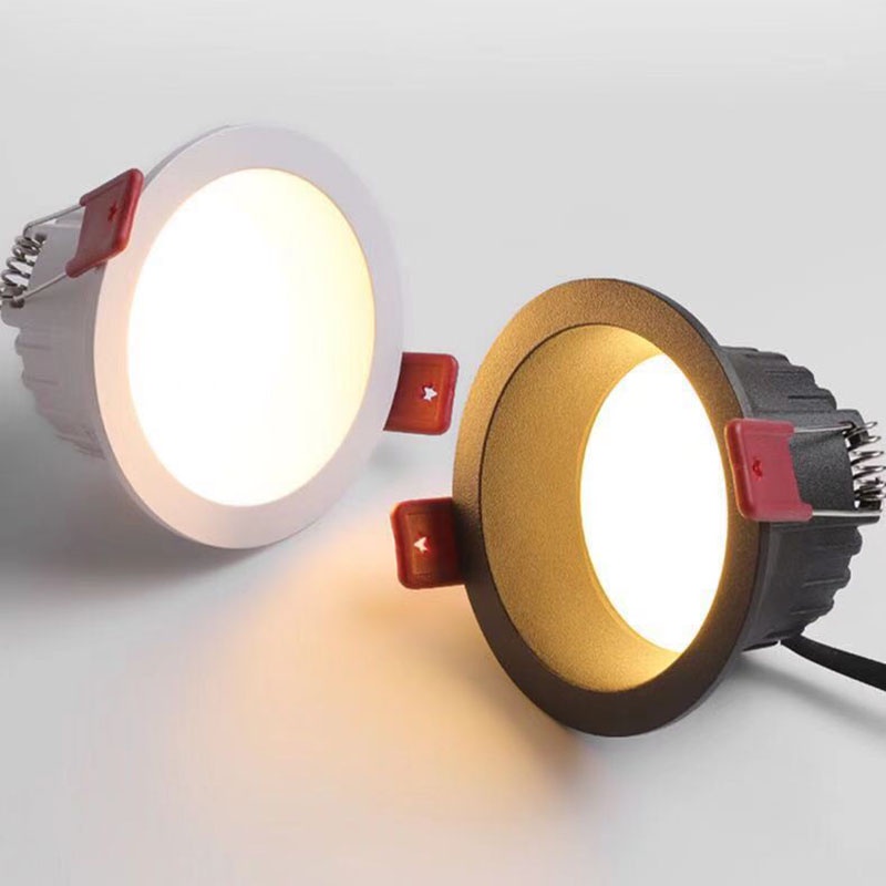 Round Anti-Glare Led SMD2835 Recessed Downlights Black/White Tri Color ...