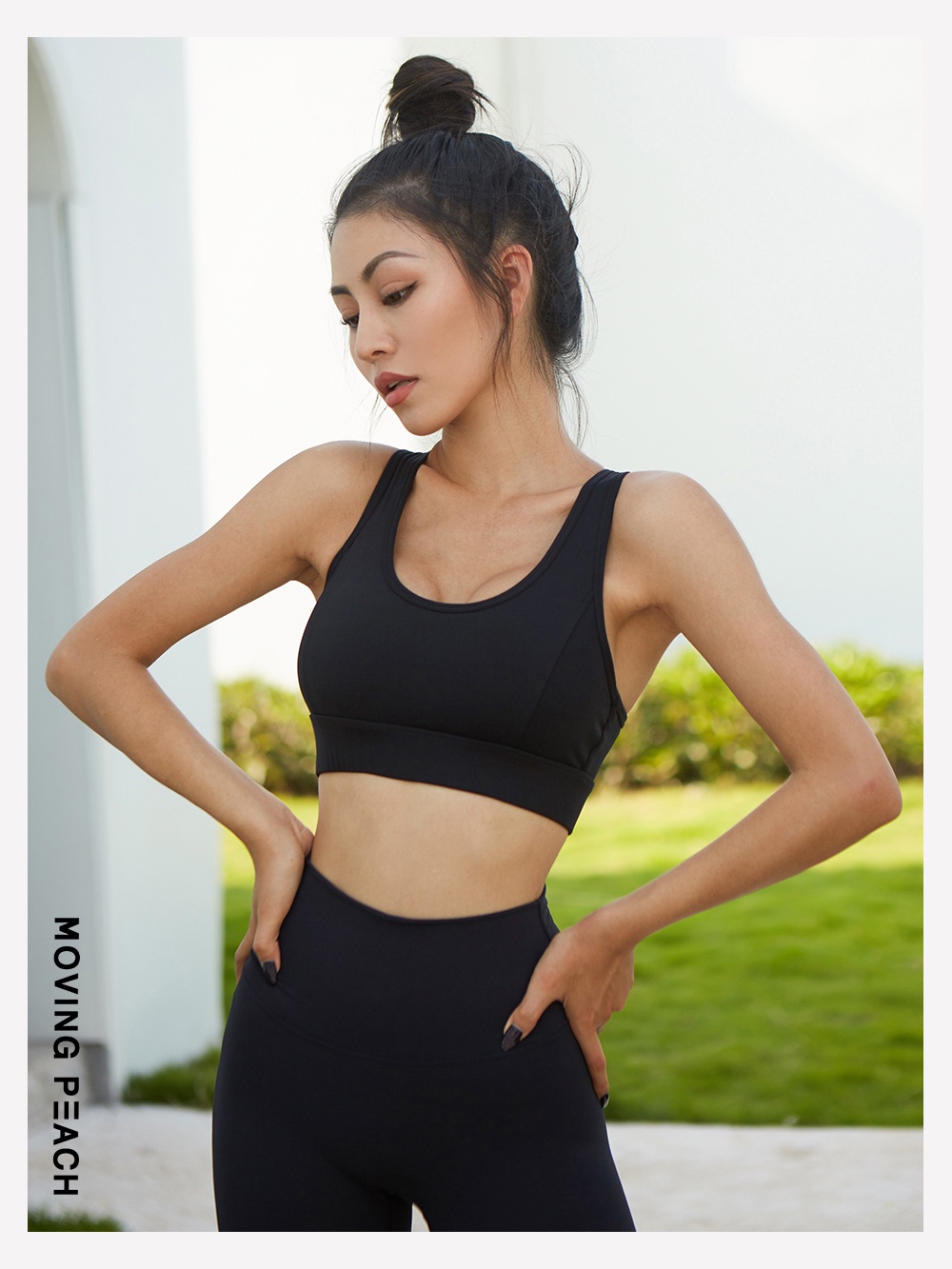 MOVING PEACH Sport Bra Fitness Padded Bra HBK | Shopee Singapore