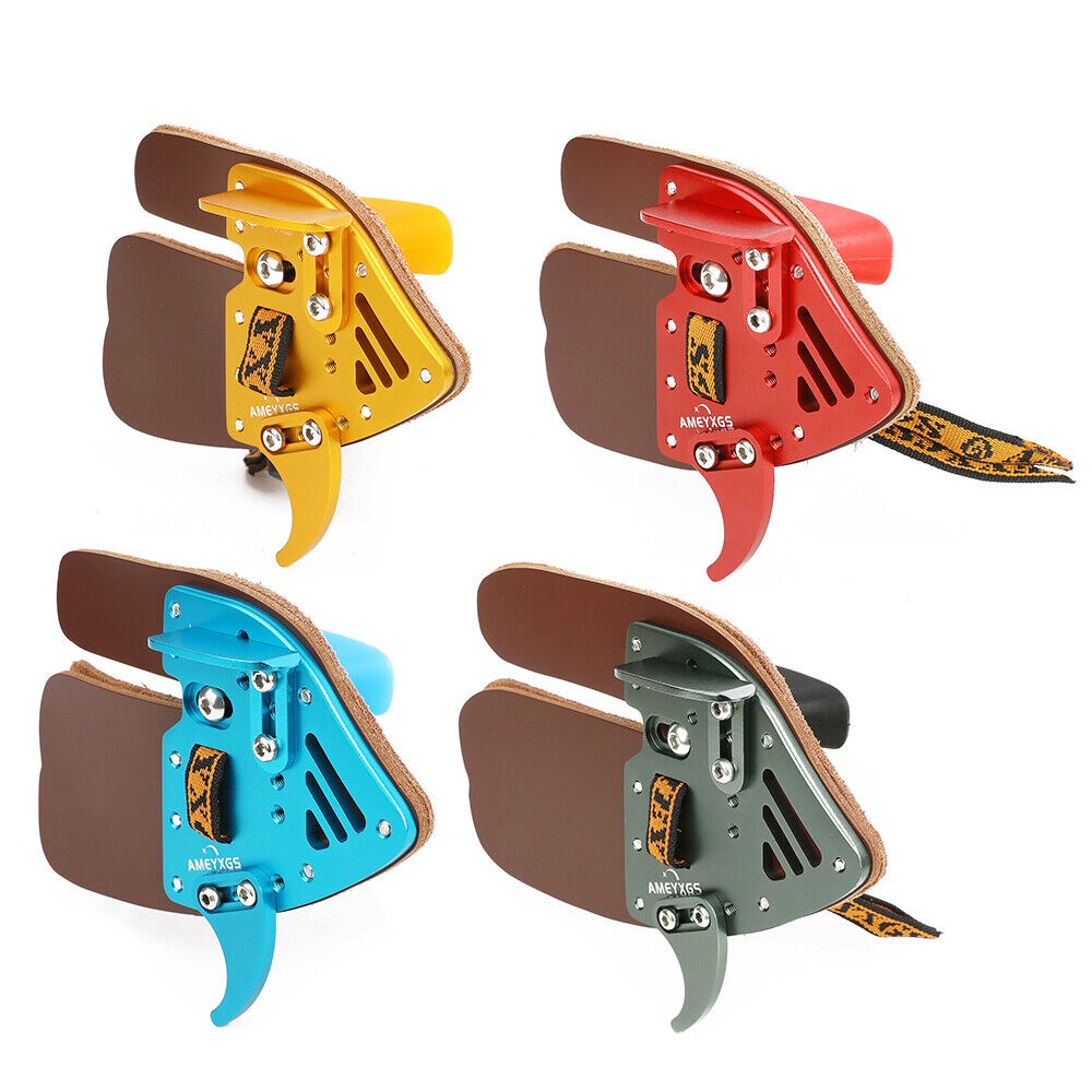Archery Finger Guard Tab Leather Protector Gear Adjustable Bow Hunt ...