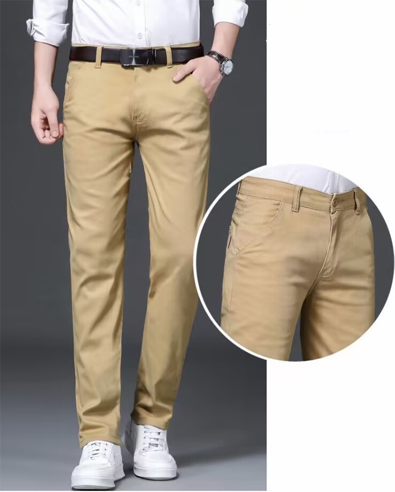 [7 Colors] Men Pants Long Business Casual Work Pants Breathable Thin ...