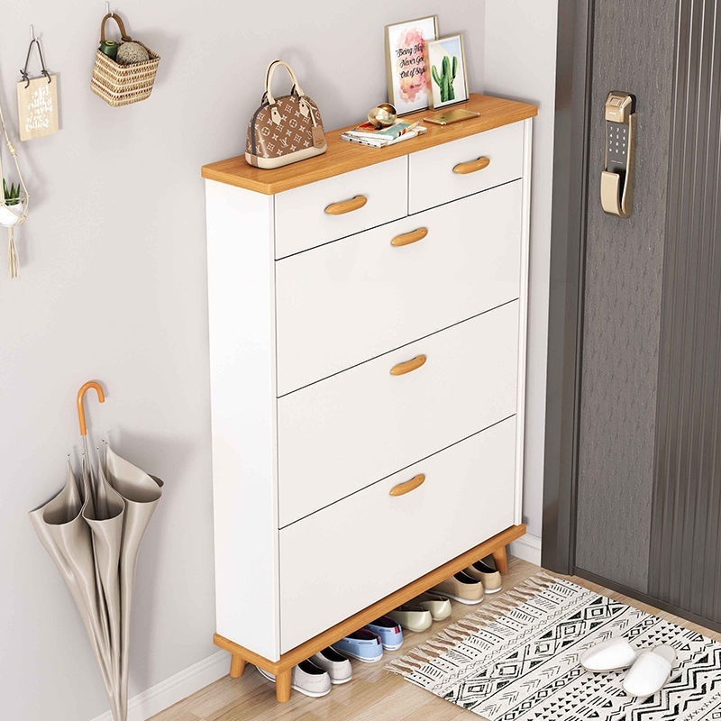 Flip Bucket Entryway Small Household Slim Storage Rack Shoe Cabinet ...