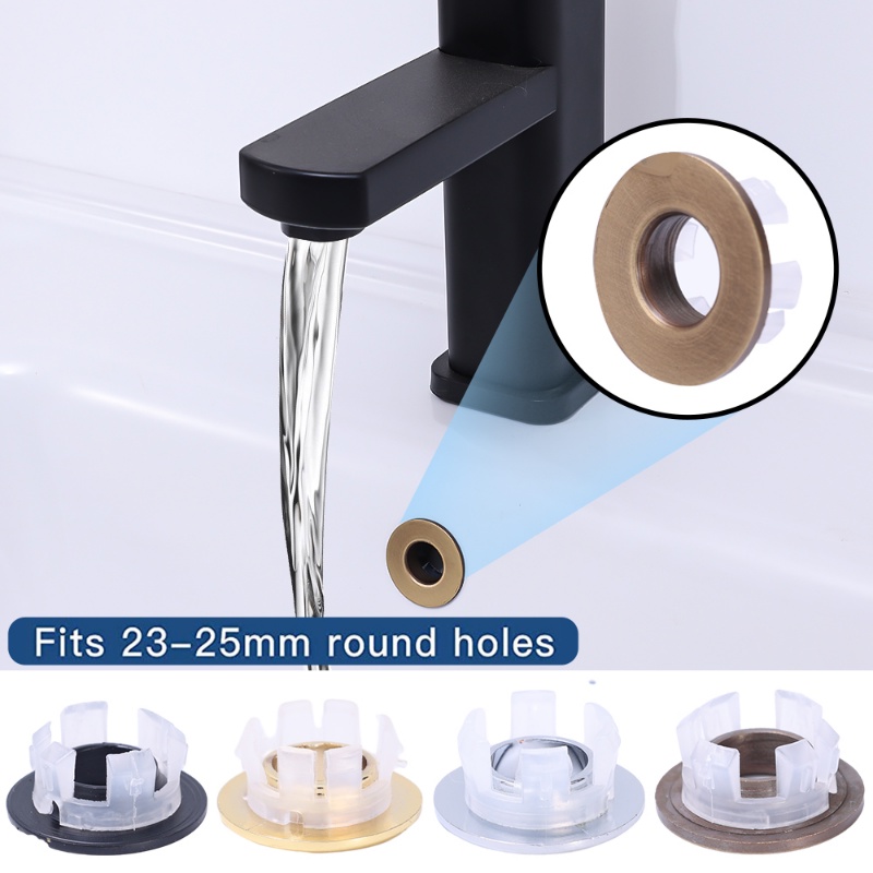 Bathroom Accessories Round Trim Chrome Solid Brass Sink Overflow Cover ...