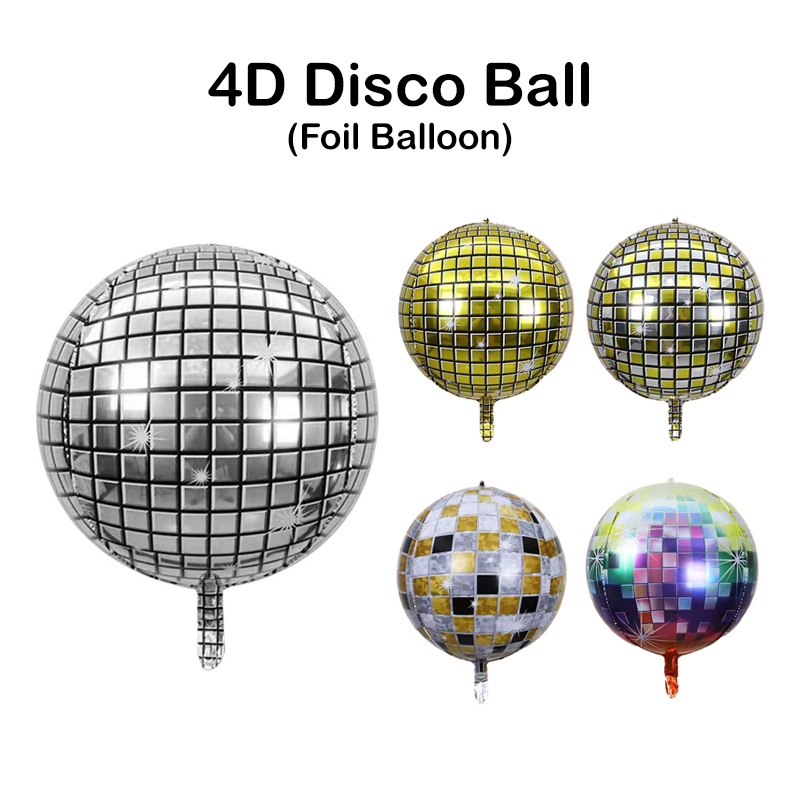 22 Inch Disco 4D Balloon Light Mirror Ball Party Dance Hall Retro Foil KTV Round Shape 3D Laser ...