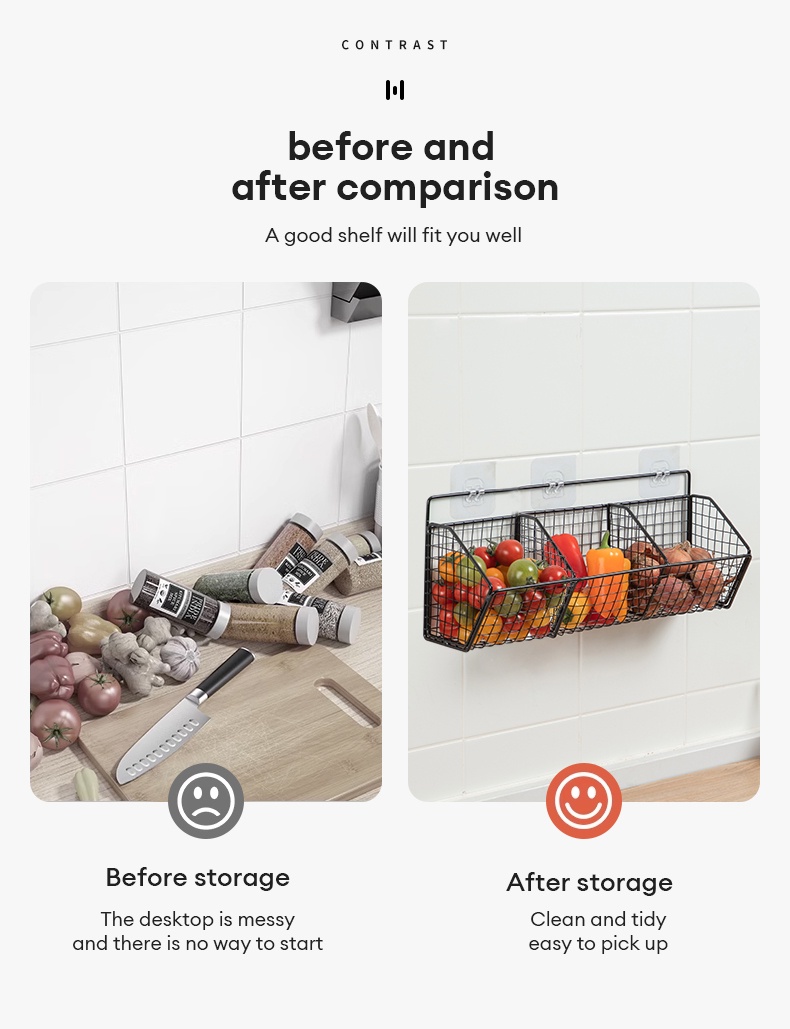 Wall Mounted Onion and Ginger Seasoning Storage Rack in Household ...