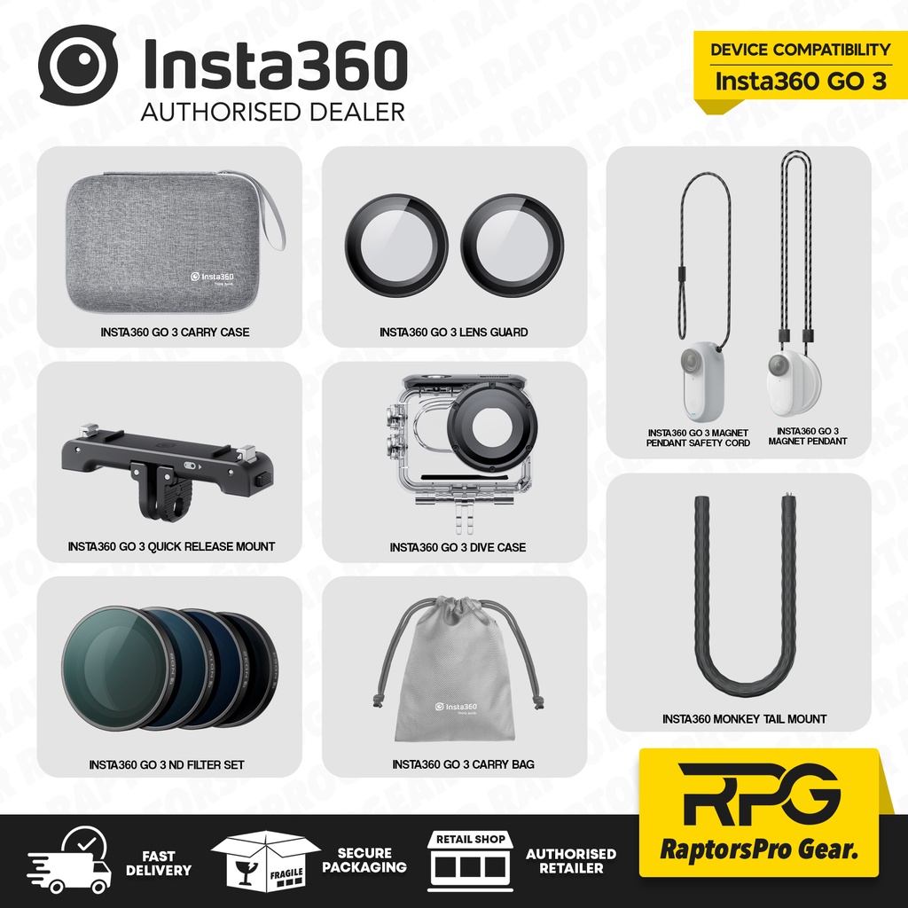 Insta360 GO 3/GO 3S Accessories [Carry Case/ND Filter/Quick Release ...