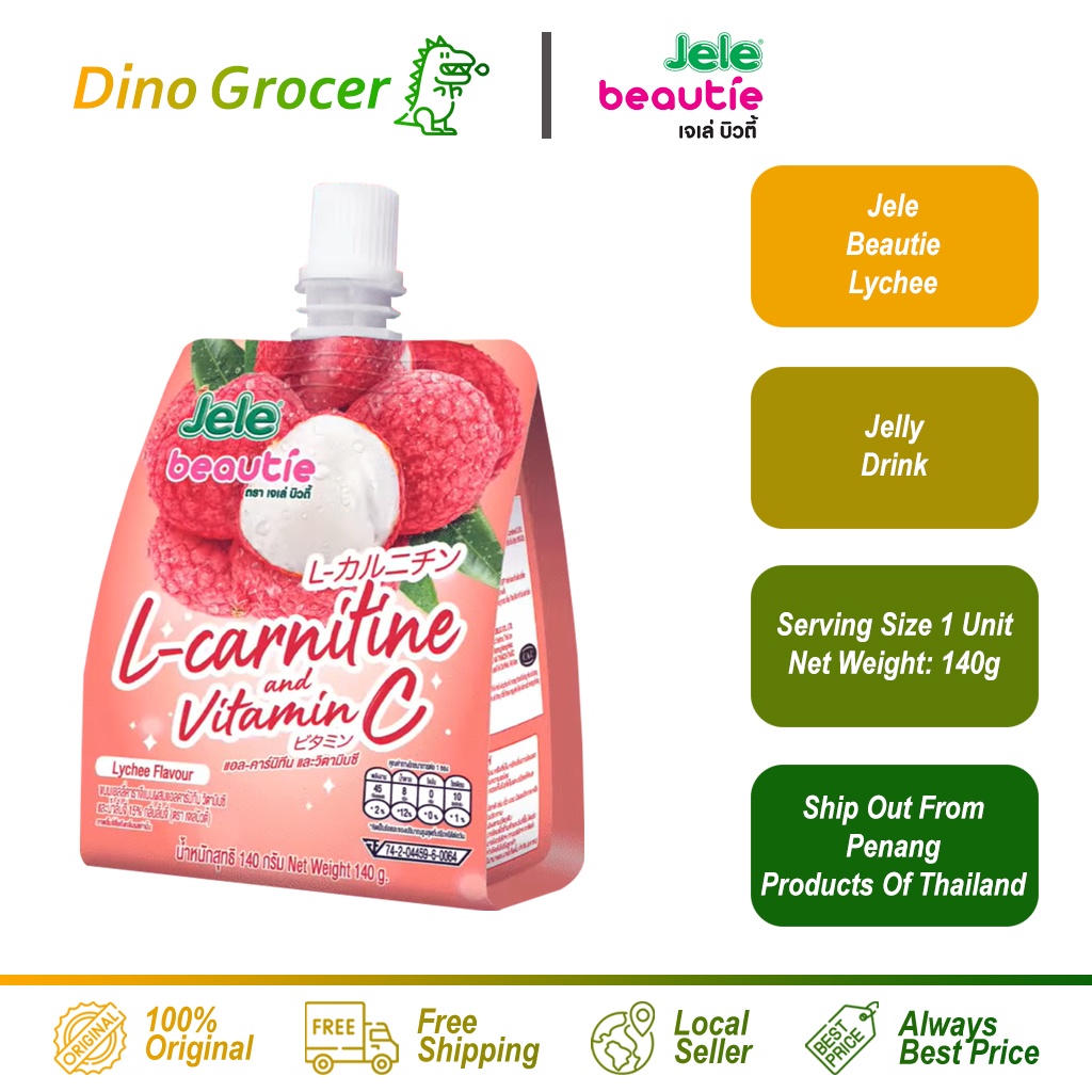 Jele Beautie Drink Lychee 140g Thai Konjac Suckable Jelly Lychee Flavor ...