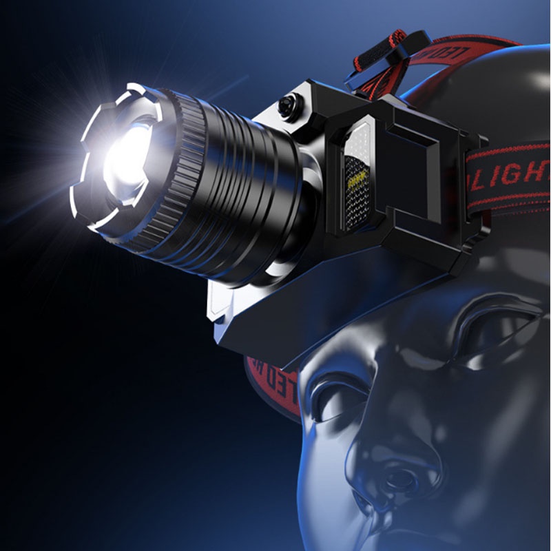 LED Headlights with Warning Dual Side Lights USB Rechargeable Super ...
