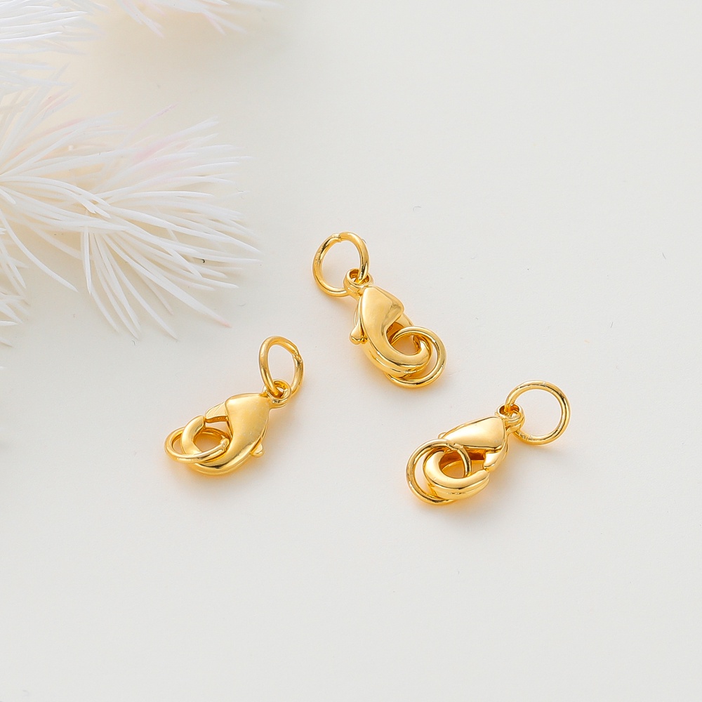 St. kunkka 10Pcs 18K Color Retention Gold-Plated Lobster Clasp+Double ...