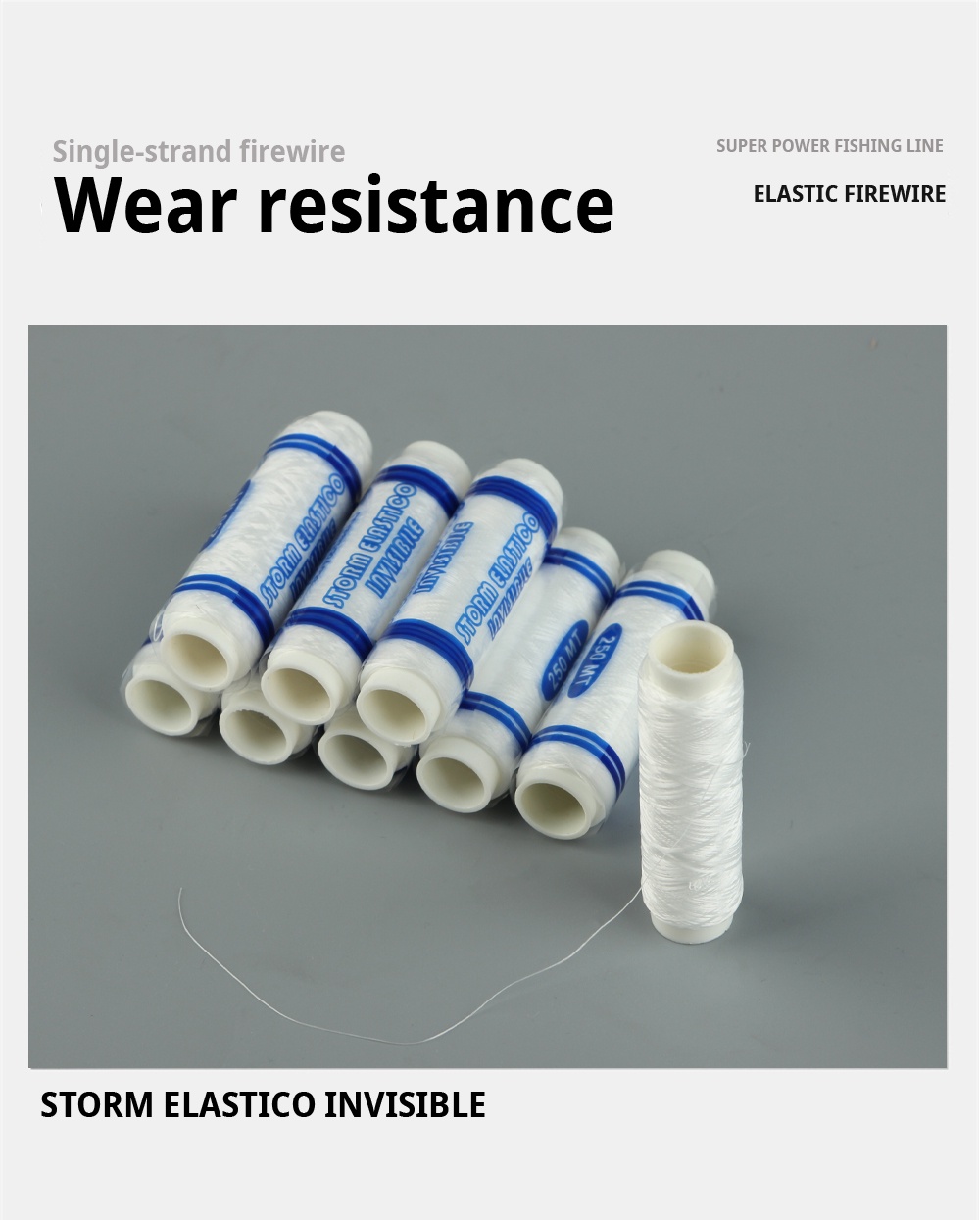 FTK 250M High Tensile Bait Elastic Thread 0.2mm Sea Invisible Fishing ...