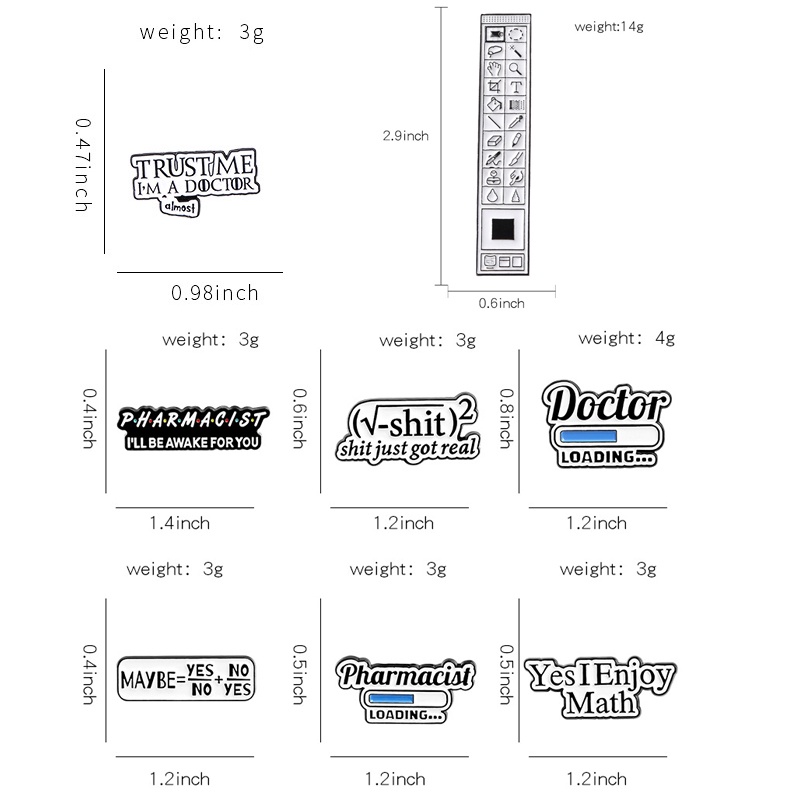 Discipline Math Enamel Pin Classic Letter Science Brooch Mathematics ...