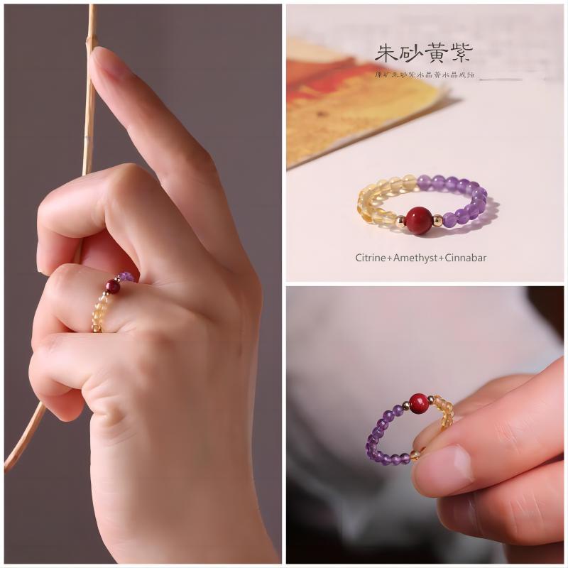 Natural Crystal Lucky Ring Lucky Transfer Ring Tourmaline Ring White ...