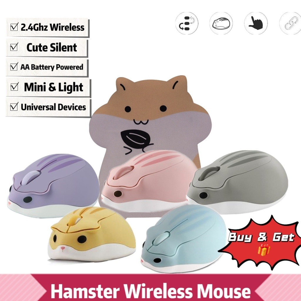 Silent 2.4GHz Usb Wireless Mouse 3D Hamster Mouse Combo Set 1600 DPI ...
