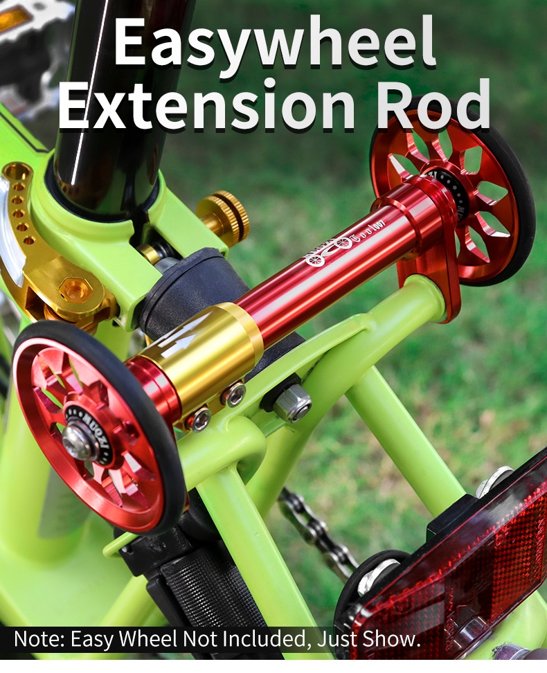 MUQZI Easy Wheels Extension Rod Folding Bike Easywheel Telescopic Lever ...