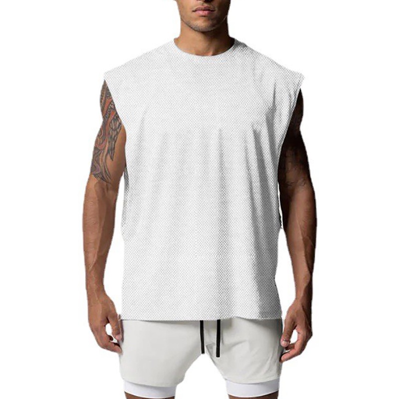 Mesh Gym Mens Workout Muscle Stringer Clothing Open Side Bodybuilding ...