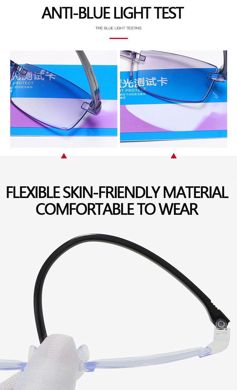 *Ready Stock*Borderless Reading Glasses Men Anti Blue Rays Presbyopia ...