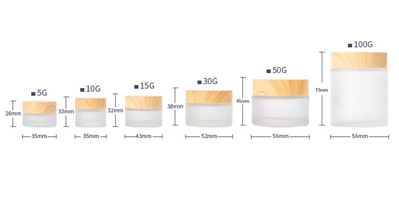 10g/30g/50g Wood Grain Glass Cream Box Frosted Glass Face Cream Jar ...