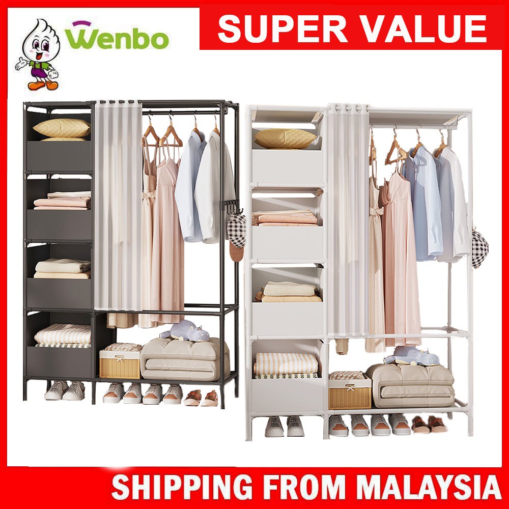 Wenbo Multi Function Wardrobe Clothes Organization Storage Rack Bedroom ...