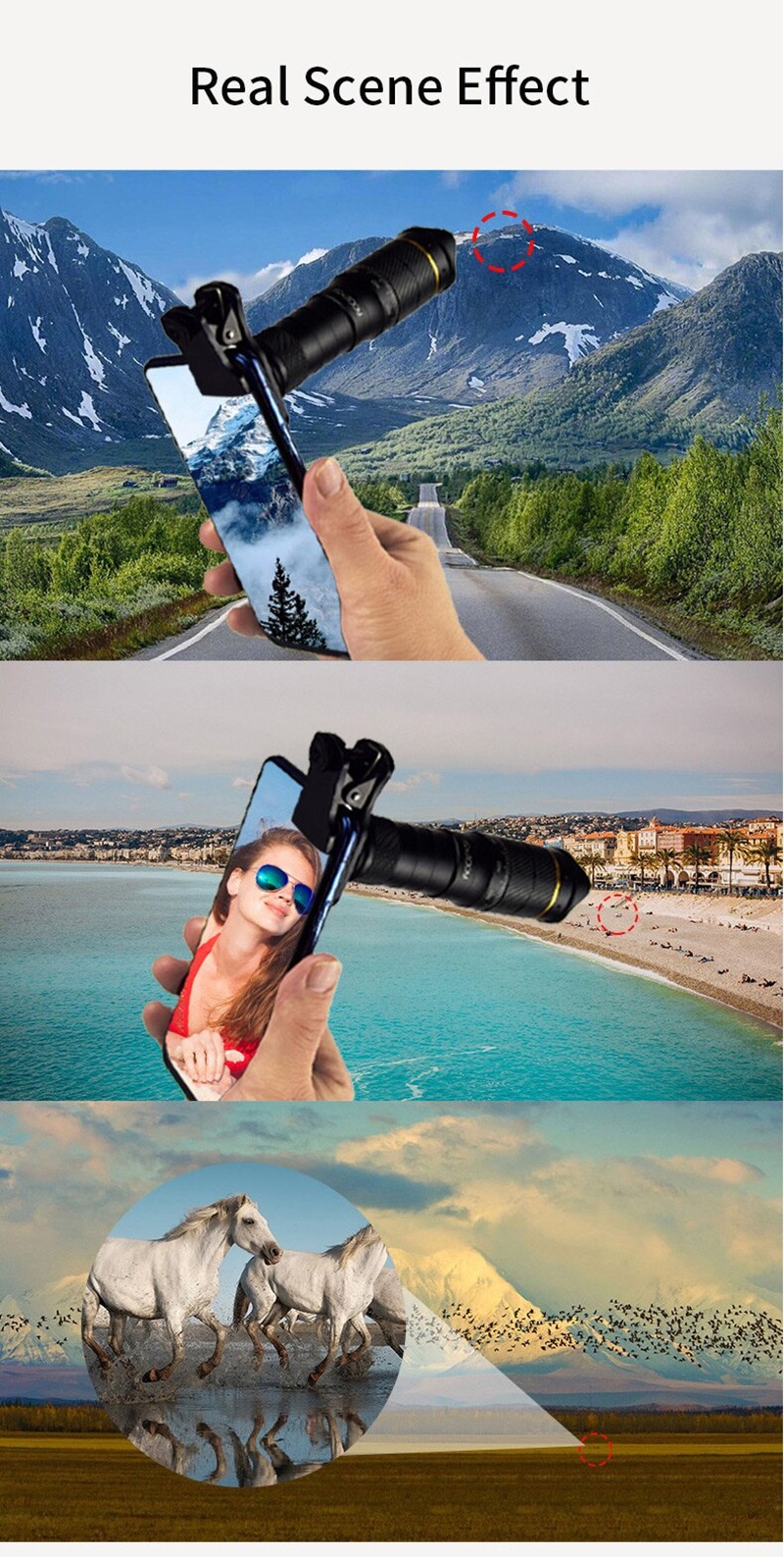 HD 4K 32X Telescope Lens Zoom Phone Camera Fish Eye Marco Lens For ...