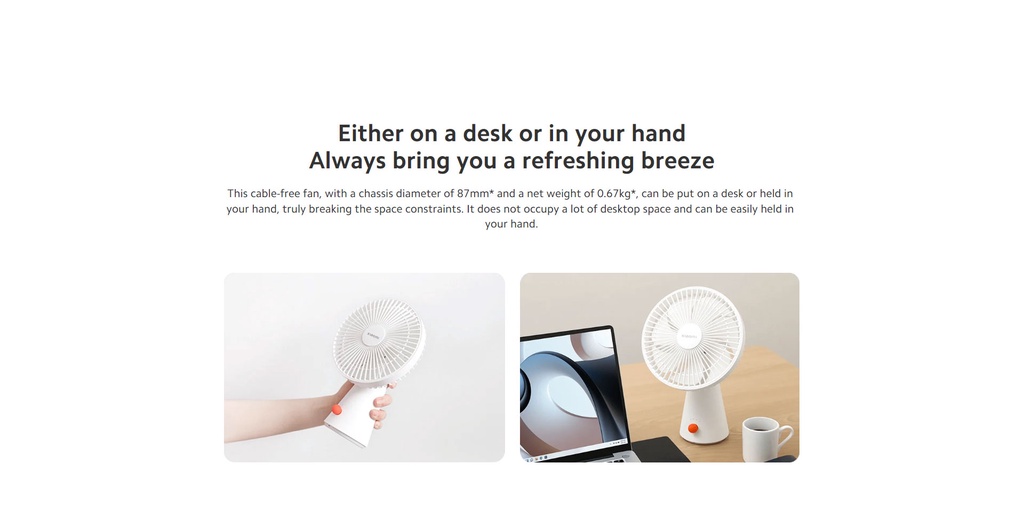 Xiaomi Rechargeable Mini Fan | Shopee Singapore